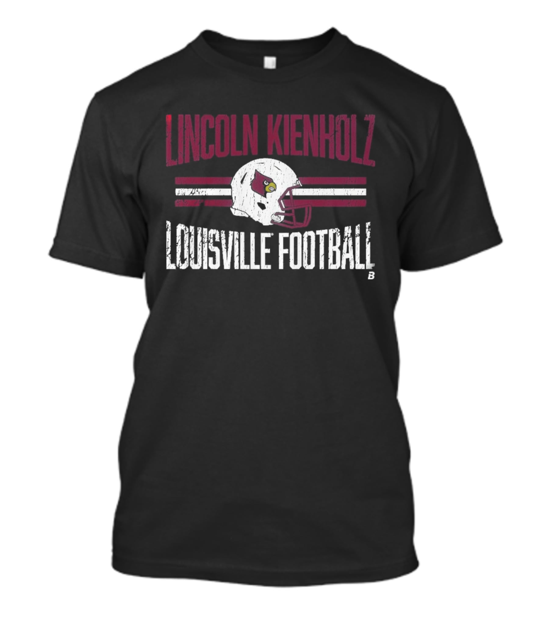 Lincoln Kienholz Louisville Football Cardinal Helmet Hero T-Shirt