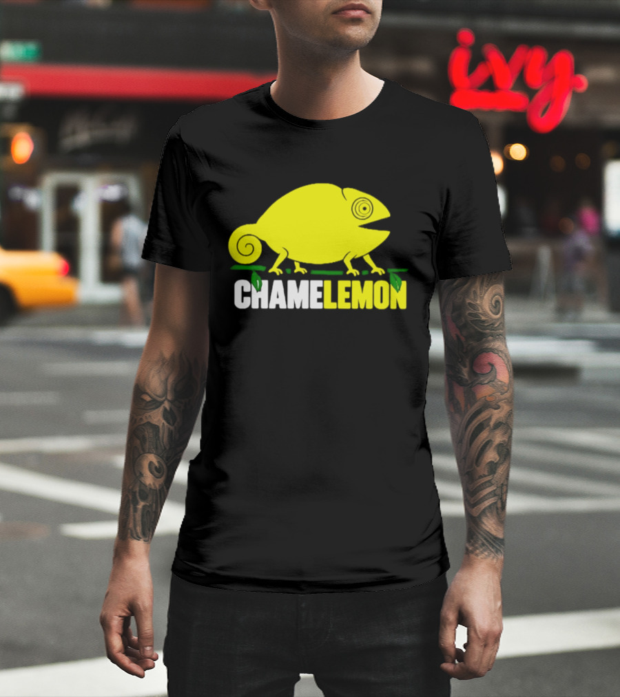Chamelemon Chameleon Lemon Blend With Leaf Accent T-Shirt