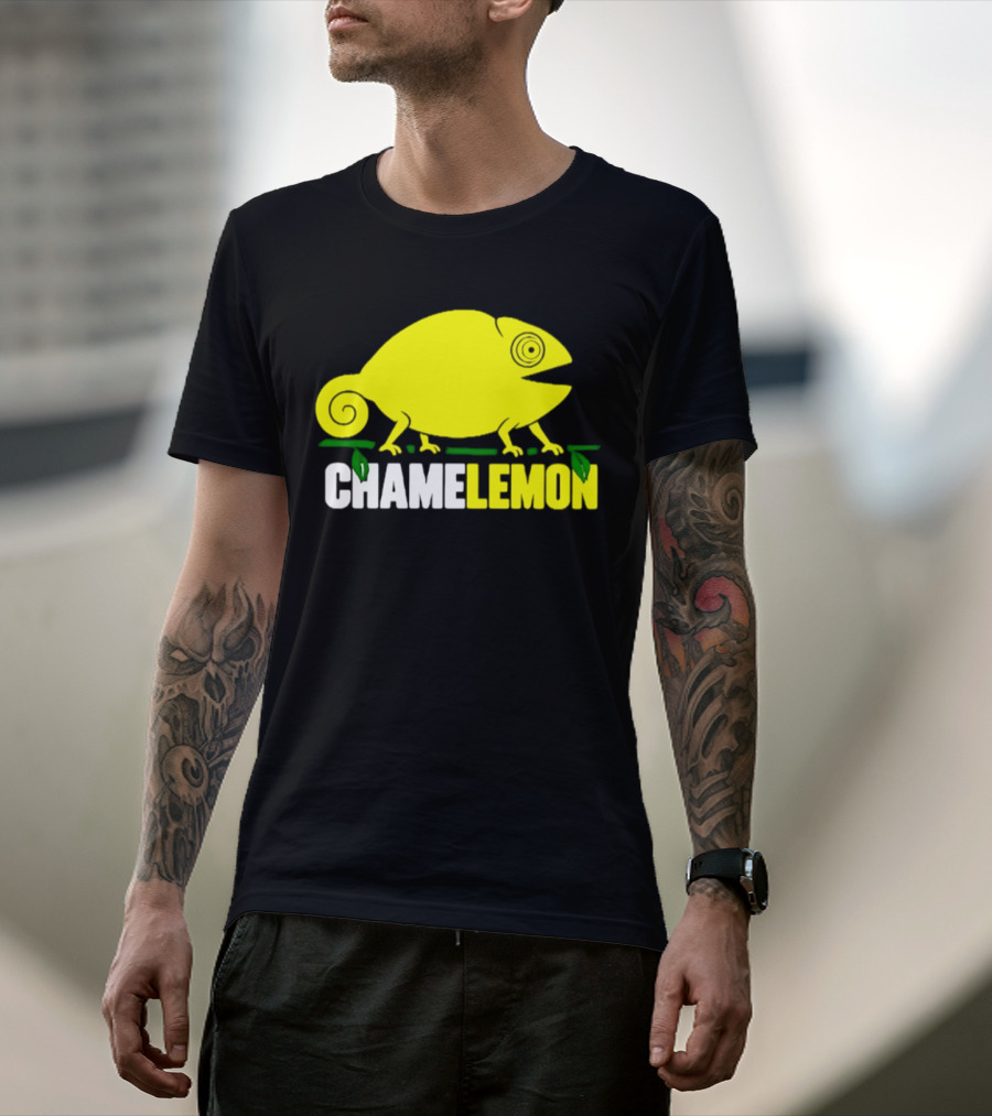 Chamelemon Chameleon Lemon Blend With Leaf Accent T-Shirt