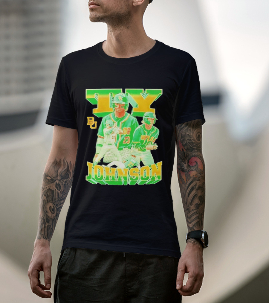 Ty Johnson Baylor Bears 23 NCAA Baseball BU T-Shirt