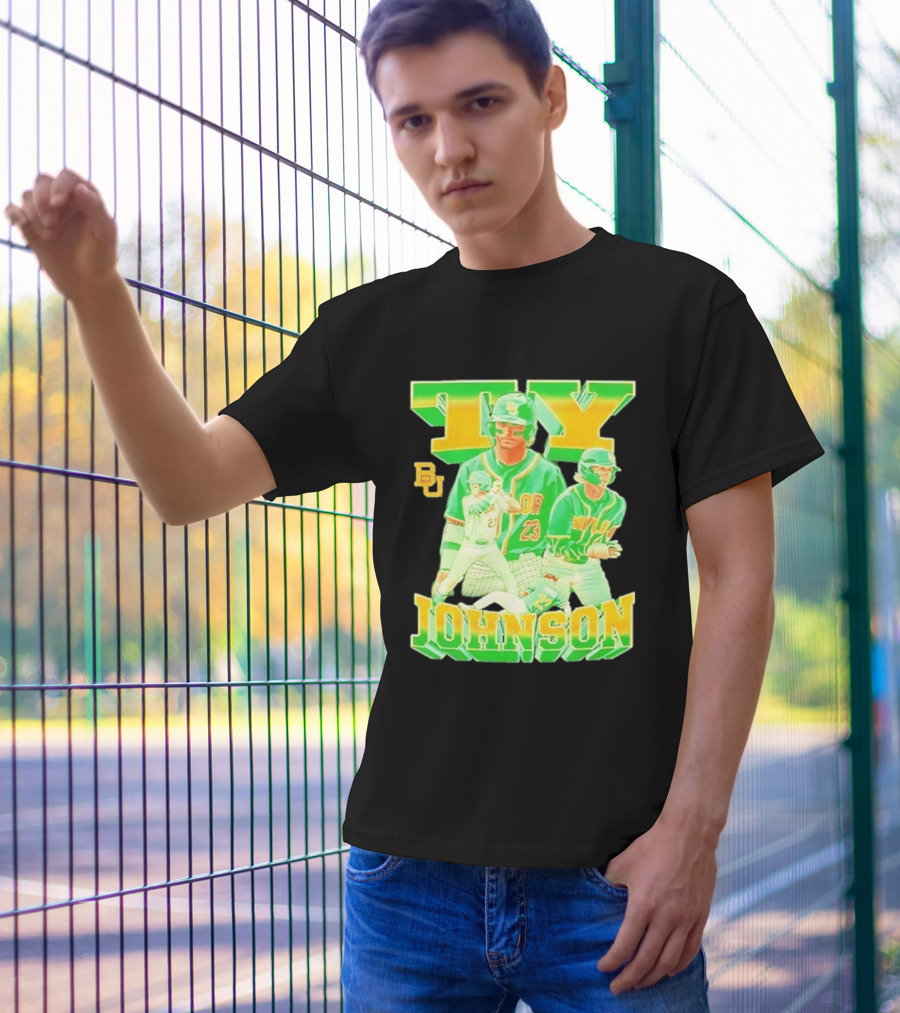 Ty Johnson Baylor Bears 23 NCAA Baseball BU T-Shirt