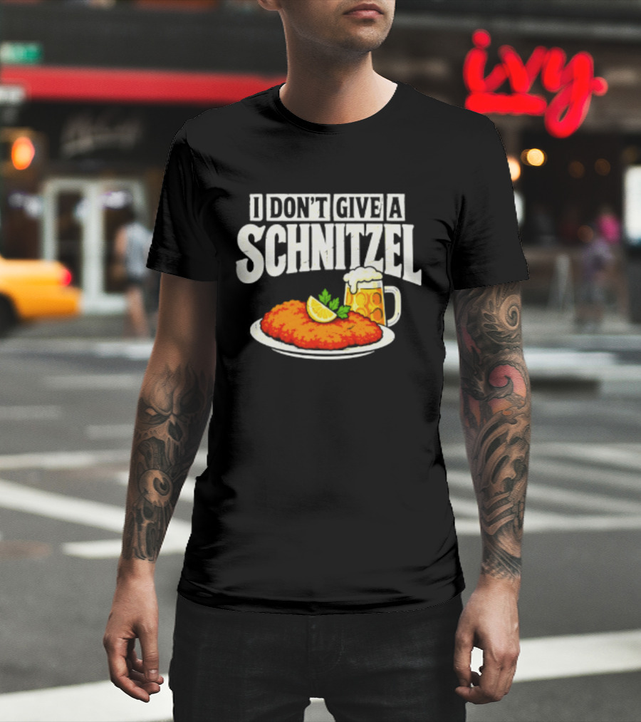 I Don't Give A Schnitzel German Beer Food Plate T-Shirt