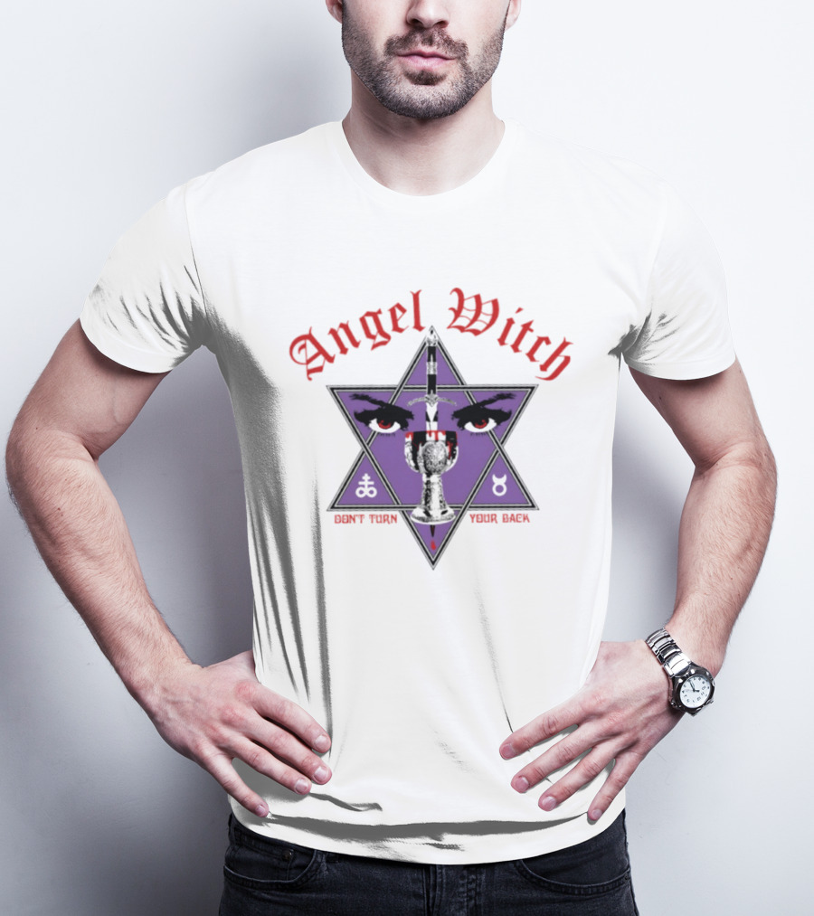Angel Witch Don't Turn Your Back Heavy Metal Star Eyes Grail T-Shirt