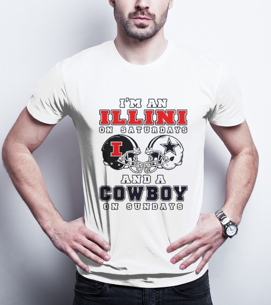 Im An Illini On Saturdays And A Cowboy On Sundays Football Game Day T-Shirt
