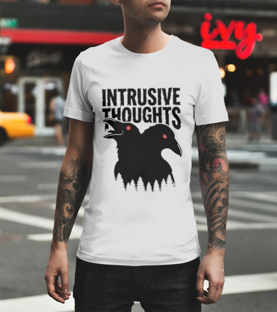 Intrusive Thoughts Raven Forest Mental Health Awareness T-Shirt
