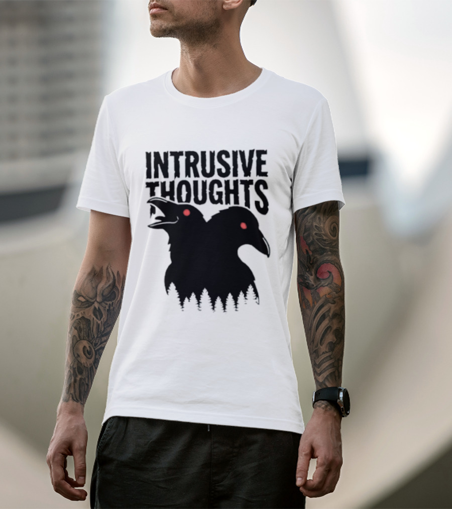 Intrusive Thoughts Raven Forest Mental Health Awareness T-Shirt