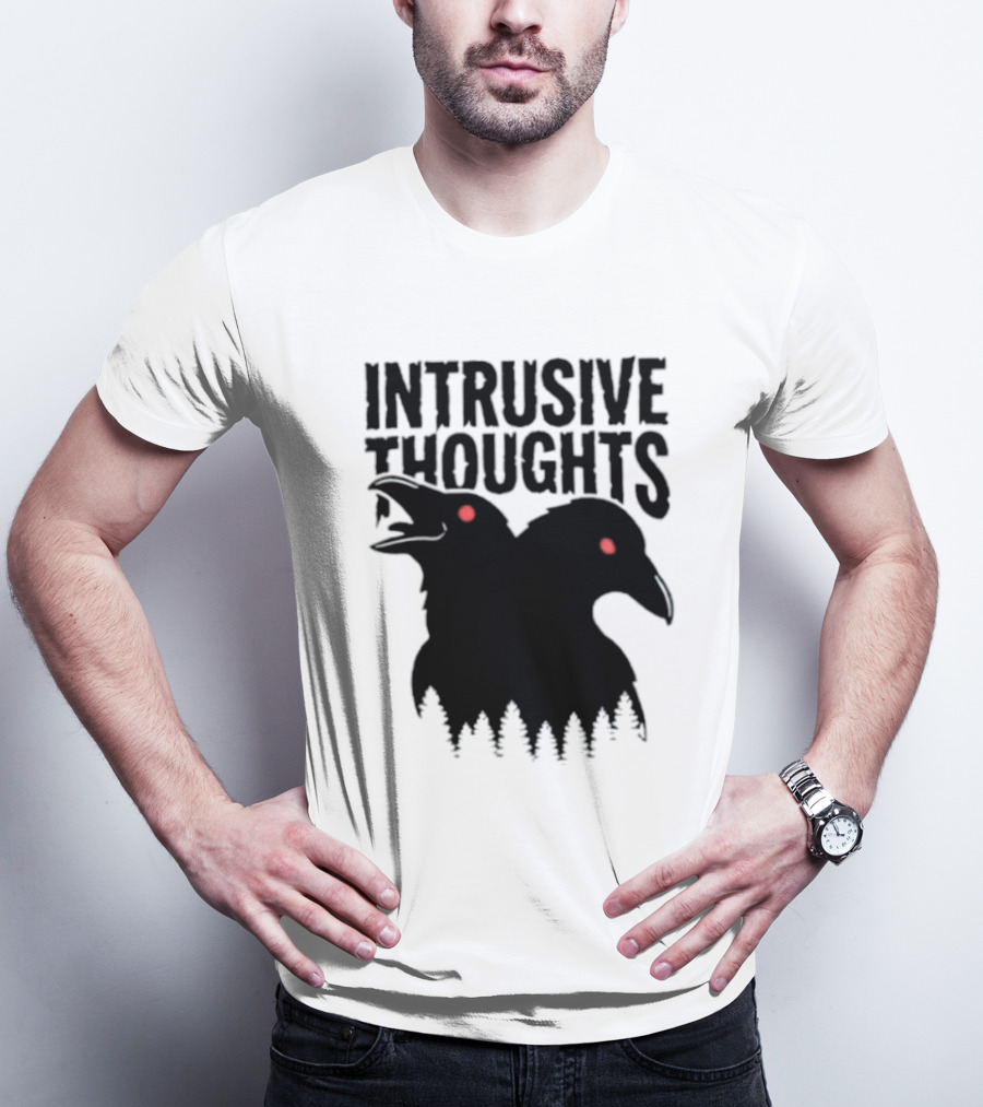 Intrusive Thoughts Raven Forest Mental Health Awareness T-Shirt