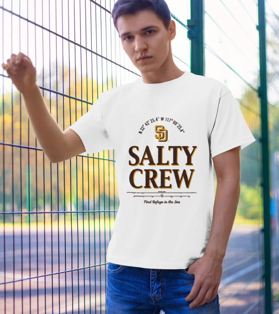 Padres Salty Crew Coordinates SD Find Refuge In The Sea T-Shirt