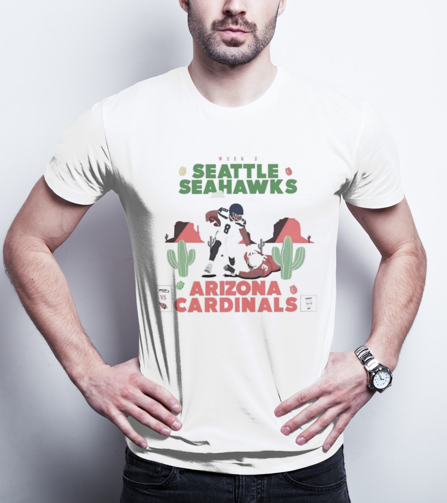 Seattle Seahawks Vs Arizona Cardinals Football Rivalry Desert Showdown T-Shirt