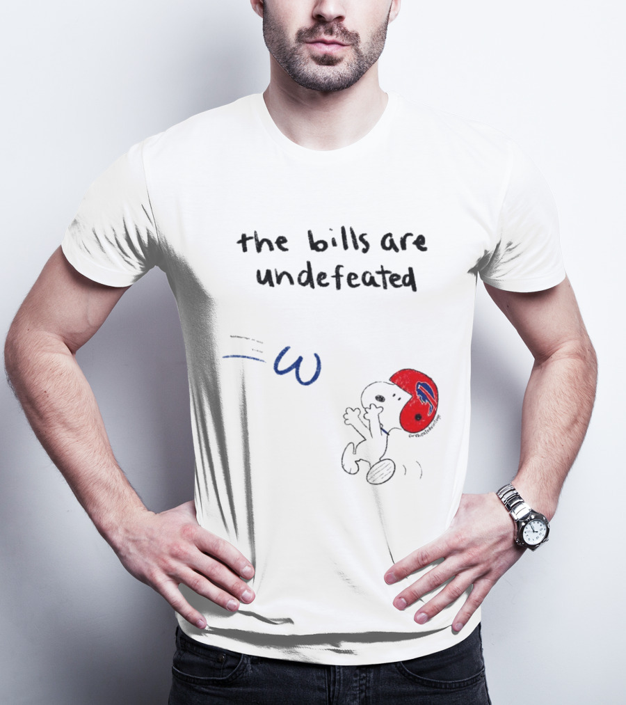 Snoopy Football Red Helmet The Bills Are Undefeated T-Shirt
