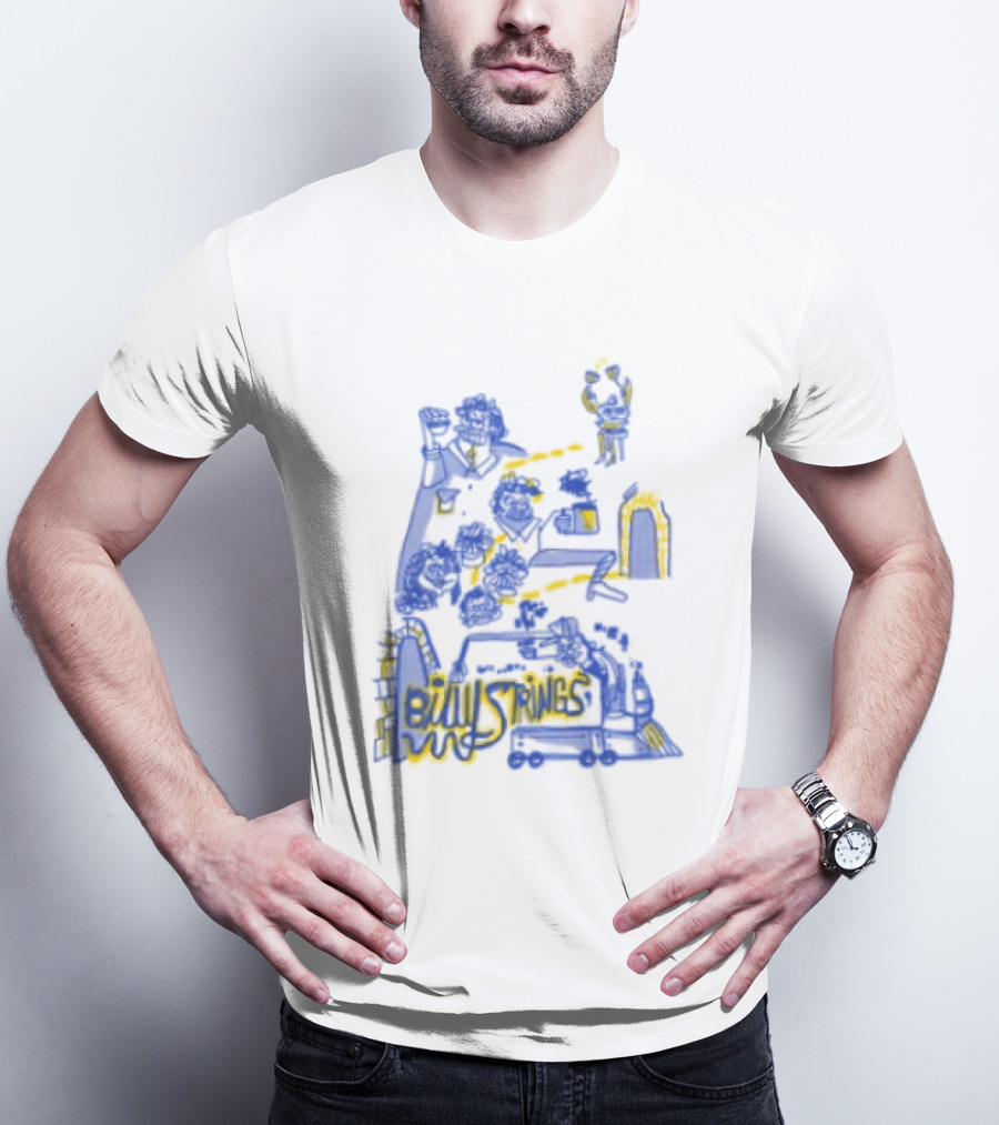 Billy Strings Store Train With Dates Jason Look Blue And Yellow T-Shirt