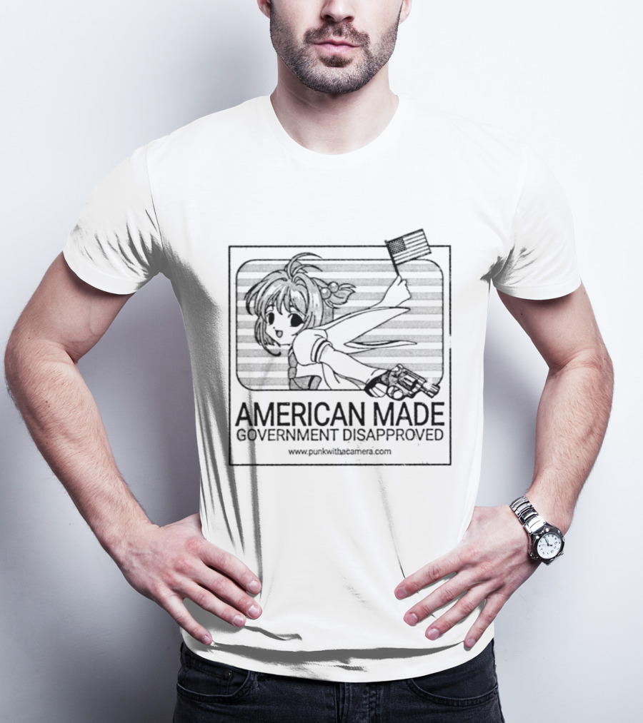 Cardcaptor Sakura American Made Government Disapproved Pistol Flag T-Shirt