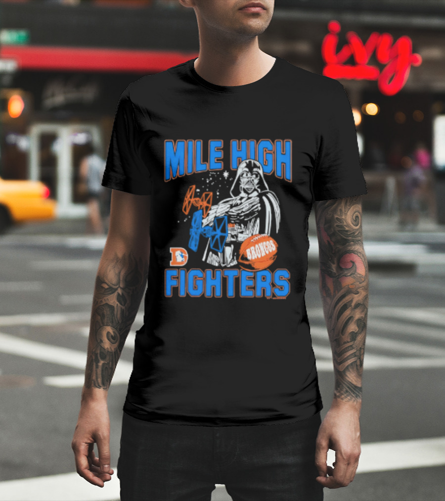 Mile High Fighters Denver Broncos Star Wars Dark Side T-Shirt