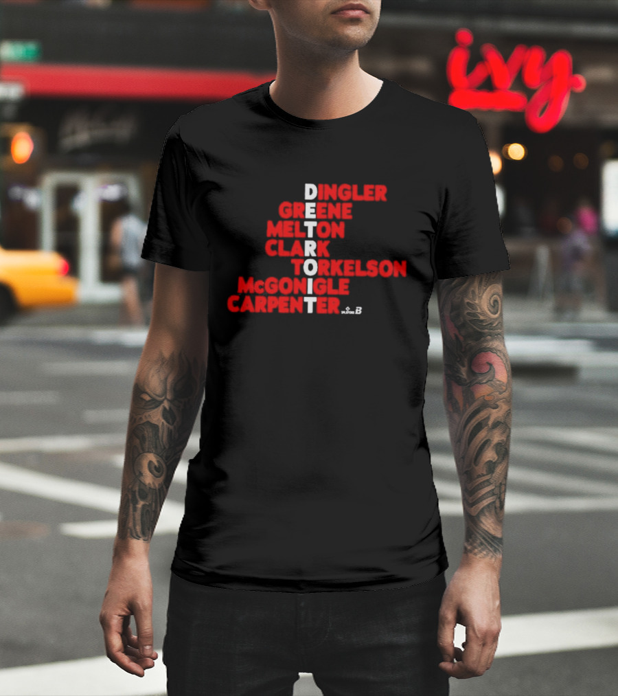 Detroit Torkelson Greene Carpenter Clark Baseball Roster Names T-Shirt
