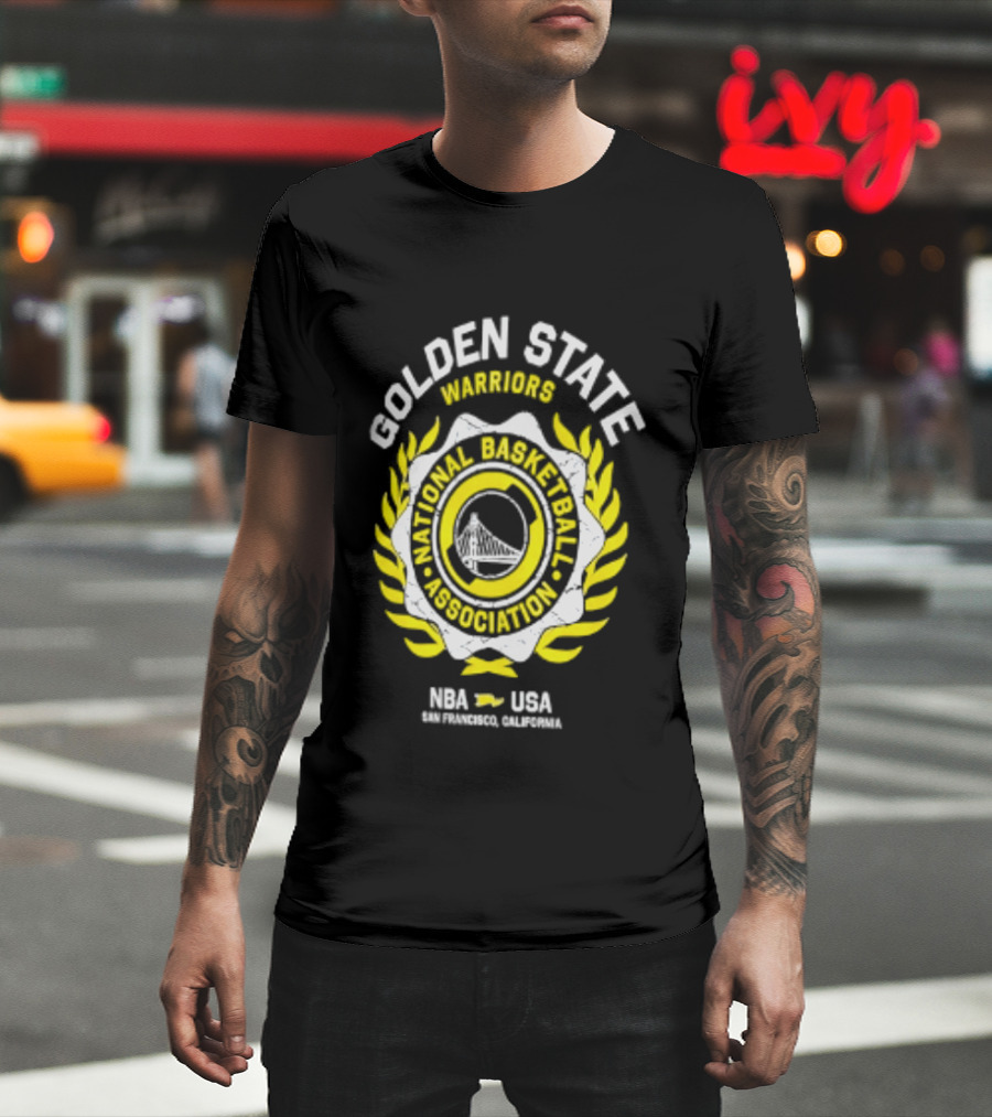 Golden State Warriors NBA USA National Basketball Association Laurel Crest Flocking 2026 San Francisco California T-Shirt