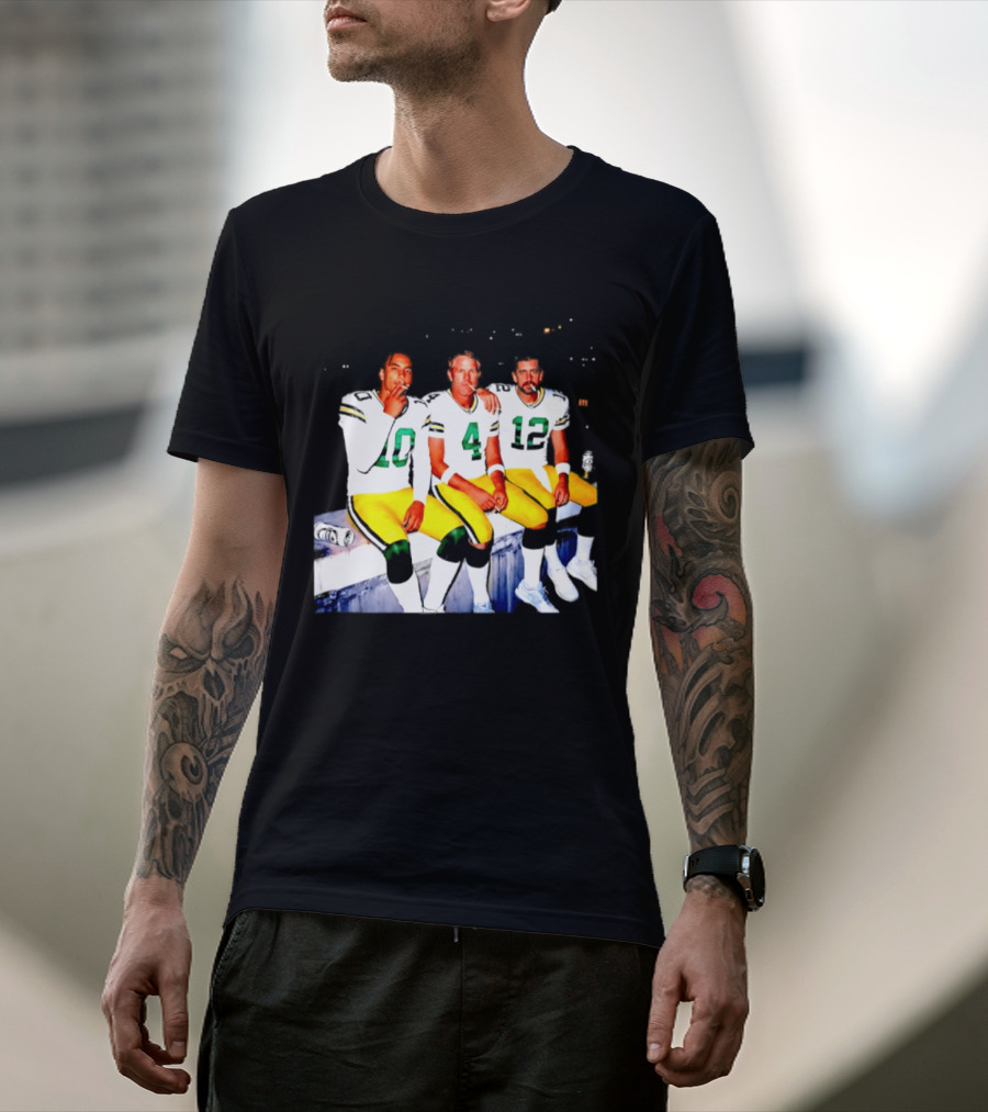 Jordan Love Brett Favre Aaron Rodgers Green Bay Packers Smoking And Beer Celebration T-Shirt