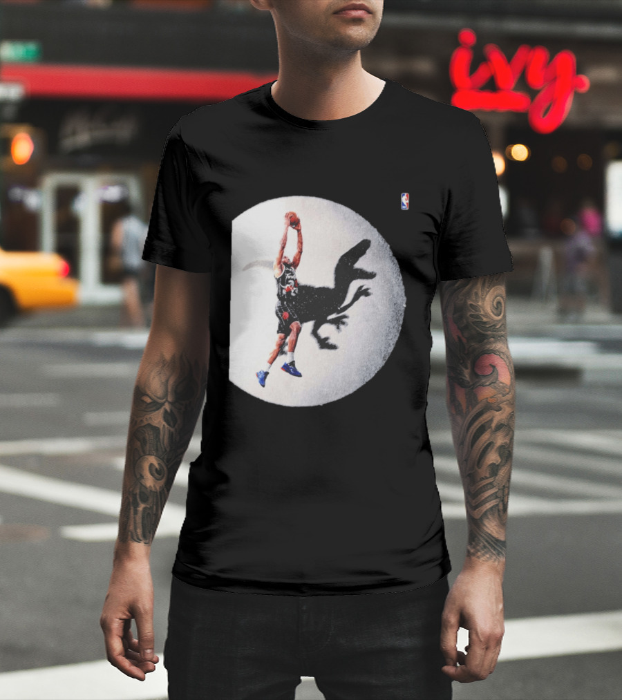 Kawhi Leonard Toronto Raptors Shadow Dunk With Raptor Silhouette Basketball T-Shirt