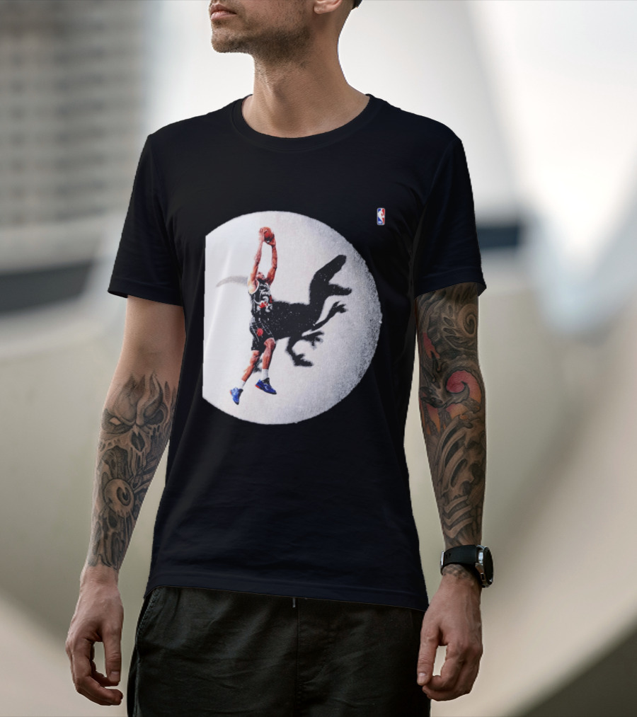 Kawhi Leonard Toronto Raptors Shadow Dunk With Raptor Silhouette Basketball T-Shirt