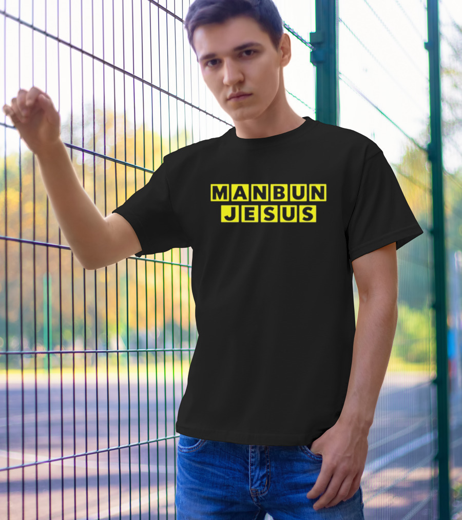 Manbun Jesus MBJaffle House Iconic Yellow T-Shirt