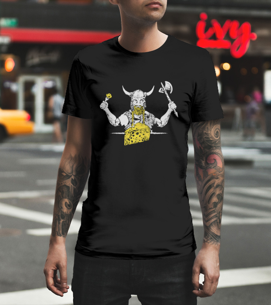 Minnesota Vikings Let's Eat Cheese Viking Warrior Axe And Cheese Wedge T-Shirt
