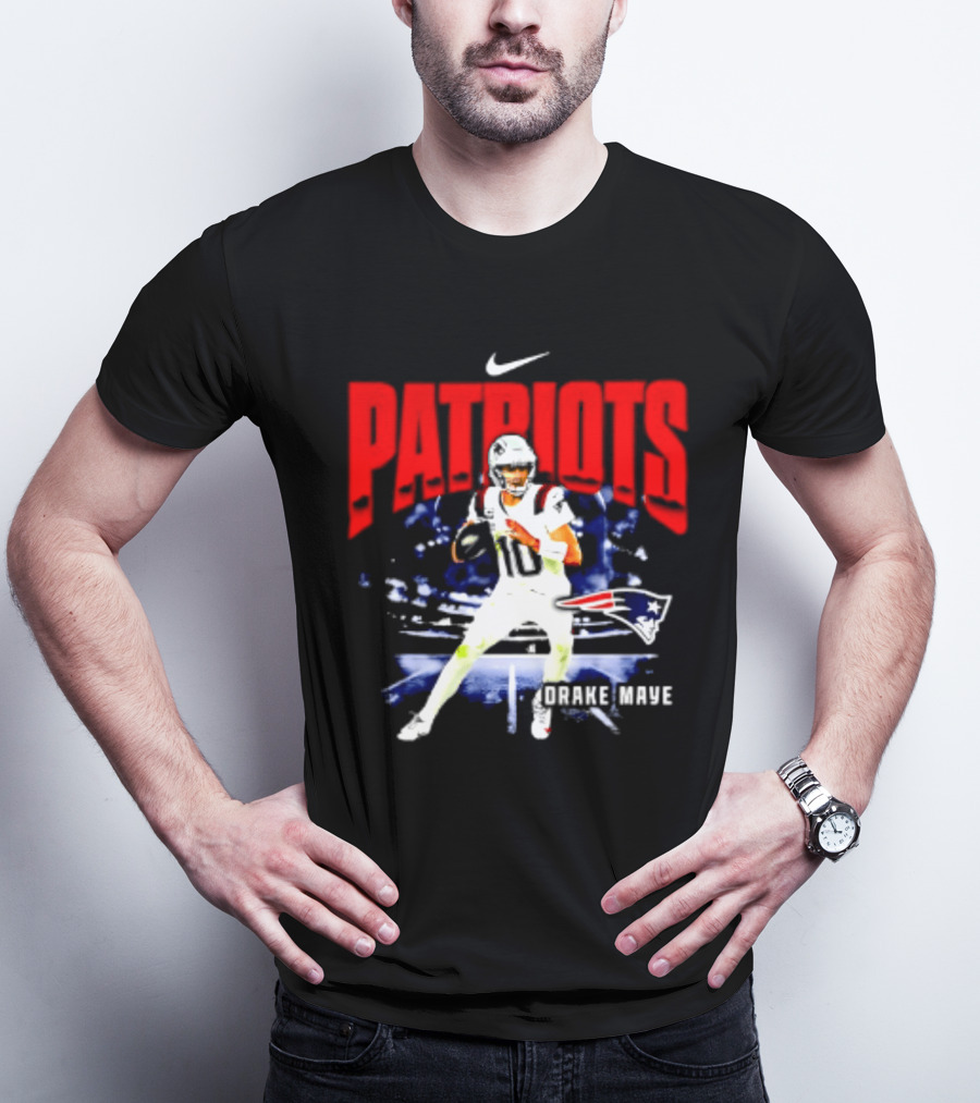 Nike Patriots Drake Maye Football Player Max90 T-Shirt