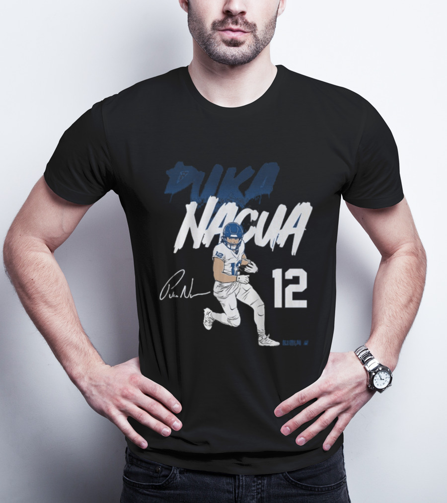Puka Nacua 12 Signature Pose Athletic T-Shirt