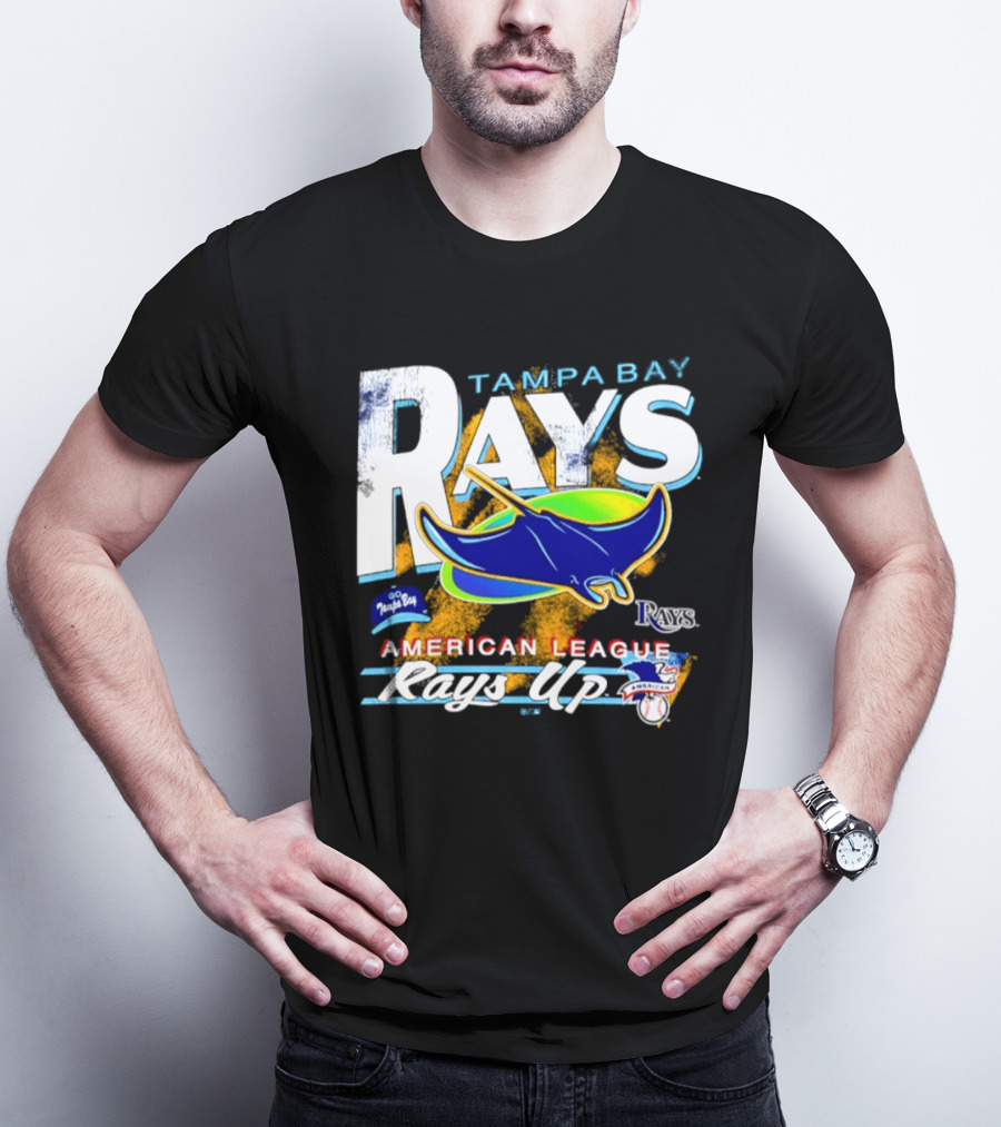 Tampa Bay Rays American League Rays Up Orange Stripe Manta Ray T-Shirt