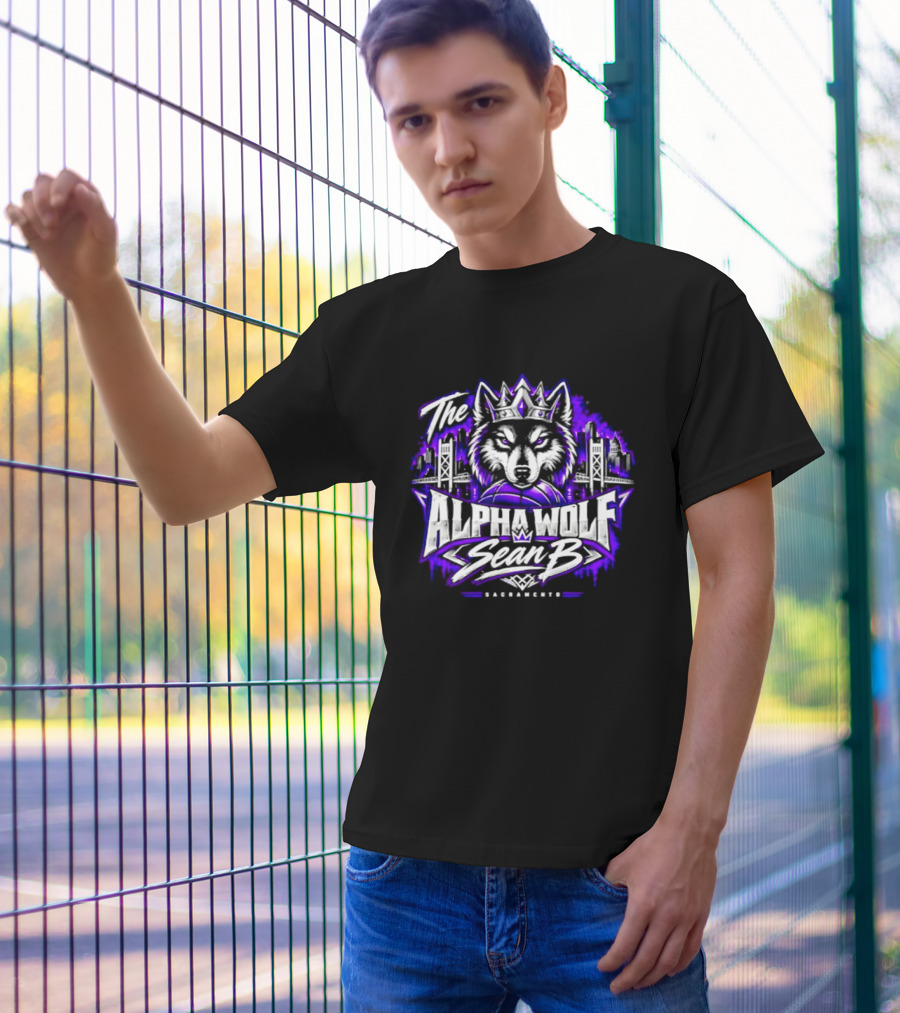 The Alpha Wolf Sean B Sacramento Skyline King's Crown Wolf T-Shirt