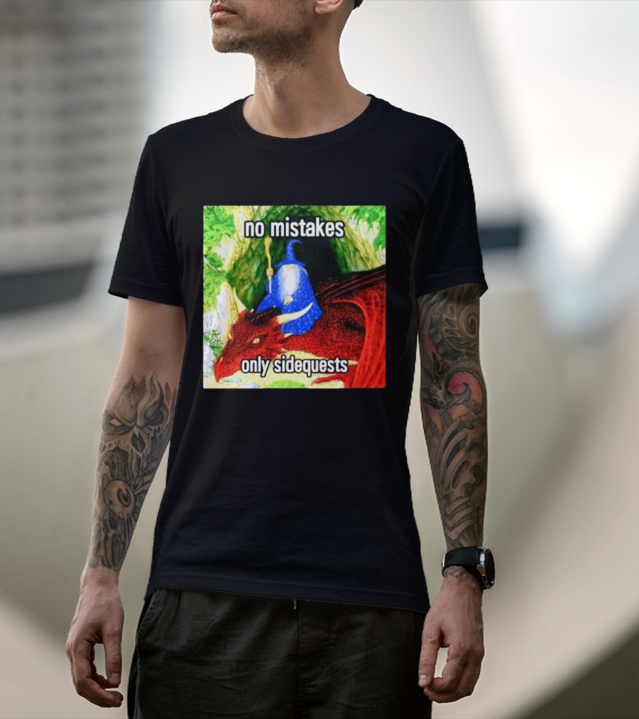 No Mistakes Only Side Quests Wizard And Dragon T-Shirt