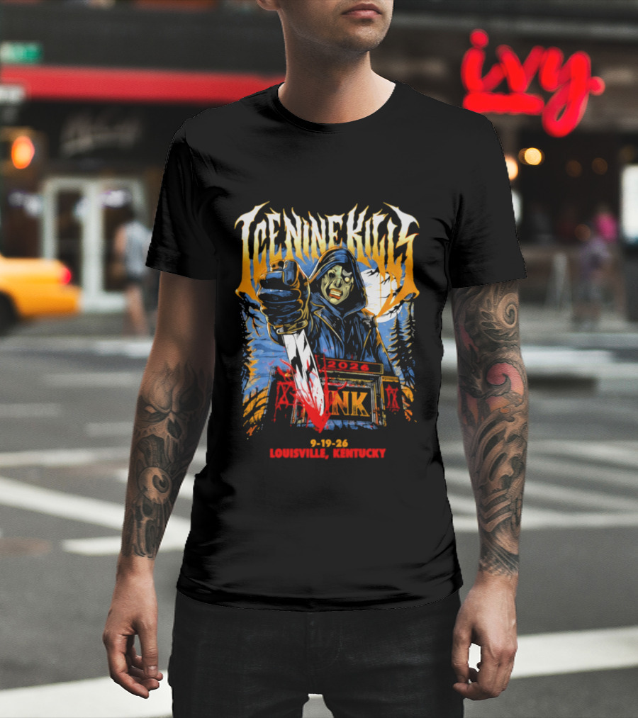Ice Nine Kills Louisville Kentucky 2026 INK Blood Mask Tour T-Shirt