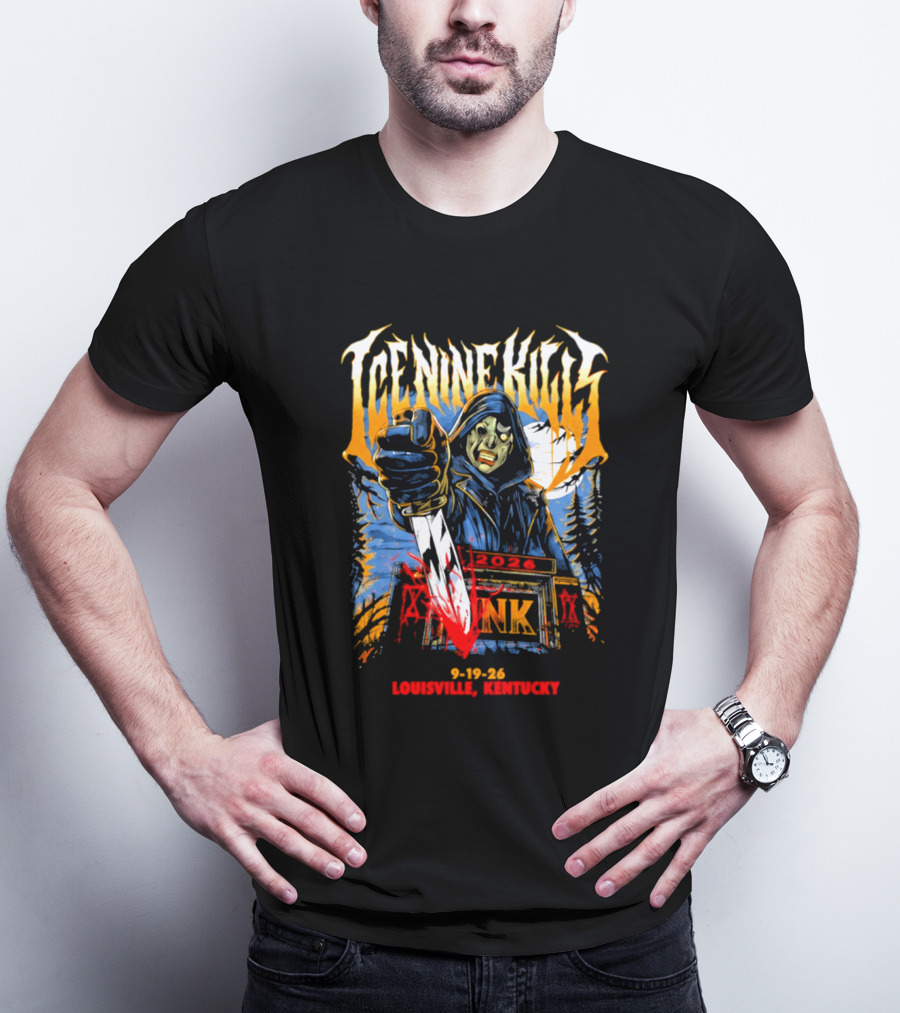 Ice Nine Kills Louisville Kentucky 2026 INK Blood Mask Tour T-Shirt