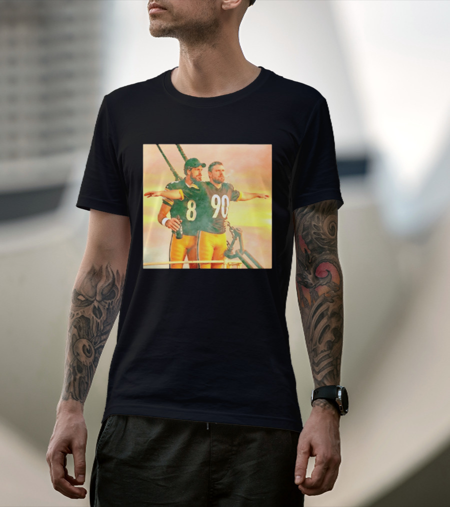 Aaron Rodgers TJ Watt Pittsburgh Steelers Titanic Crossover 8 90 T-Shirt