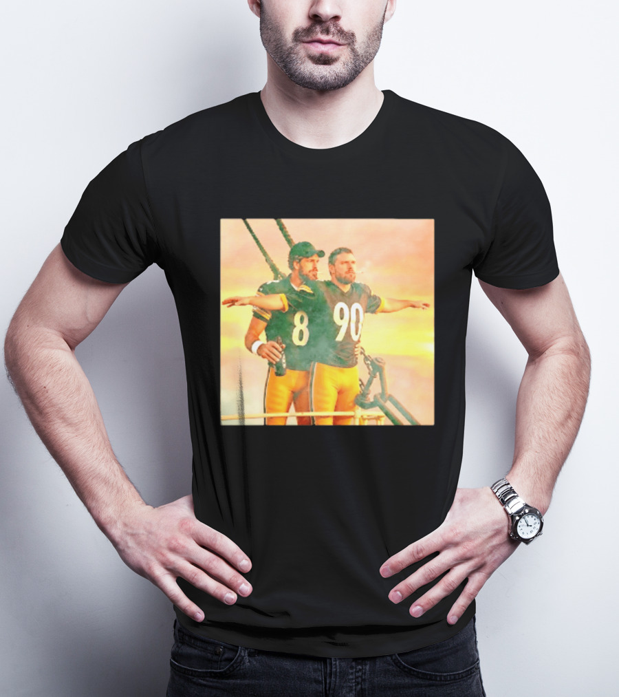 Aaron Rodgers TJ Watt Pittsburgh Steelers Titanic Crossover 8 90 T-Shirt