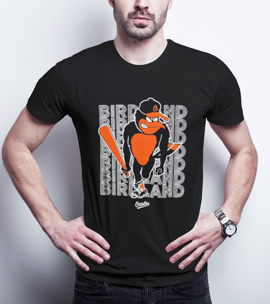 Birdland Baltimore Orioles Baseball Bat Bird T-Shirt