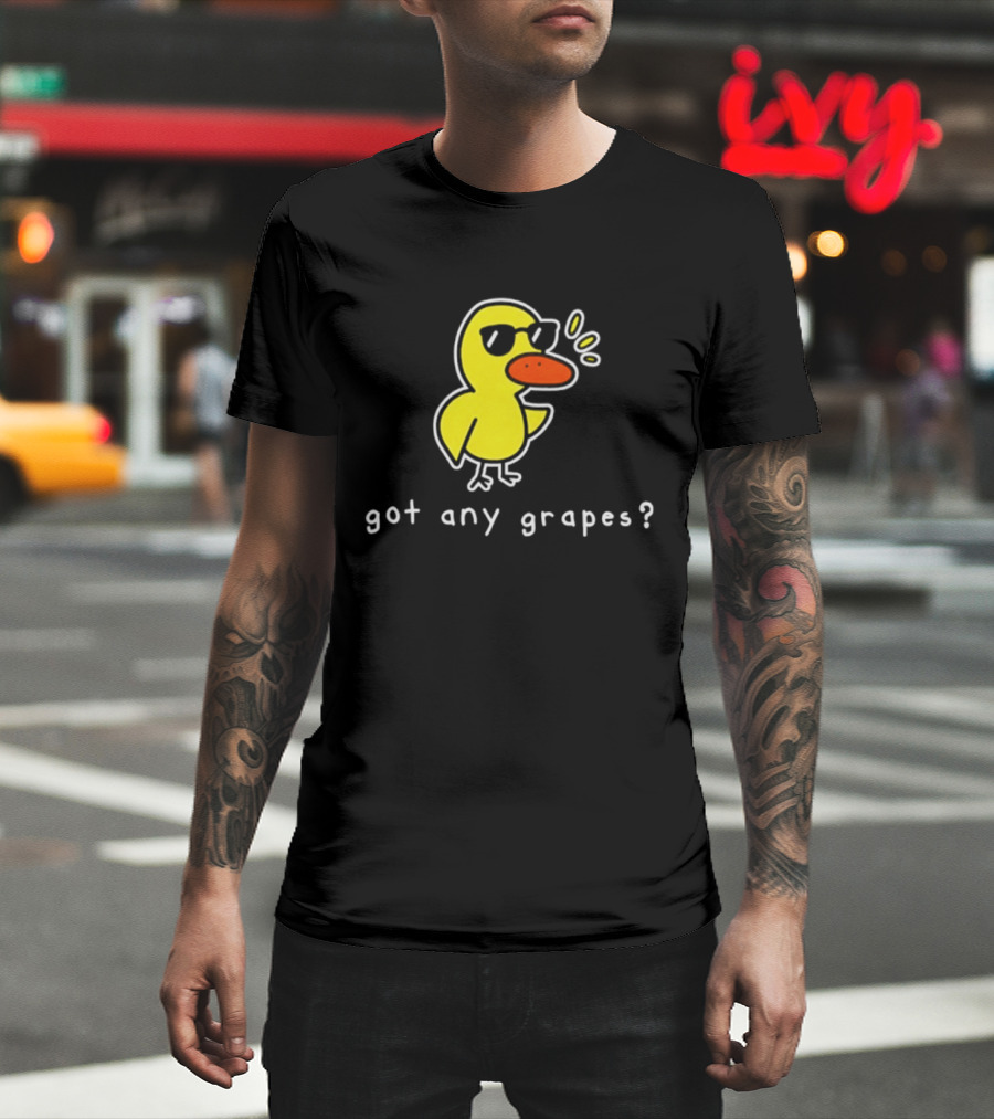 Got Any Grapes Duck Meme Sunglasses Quacking Drawing T-Shirt