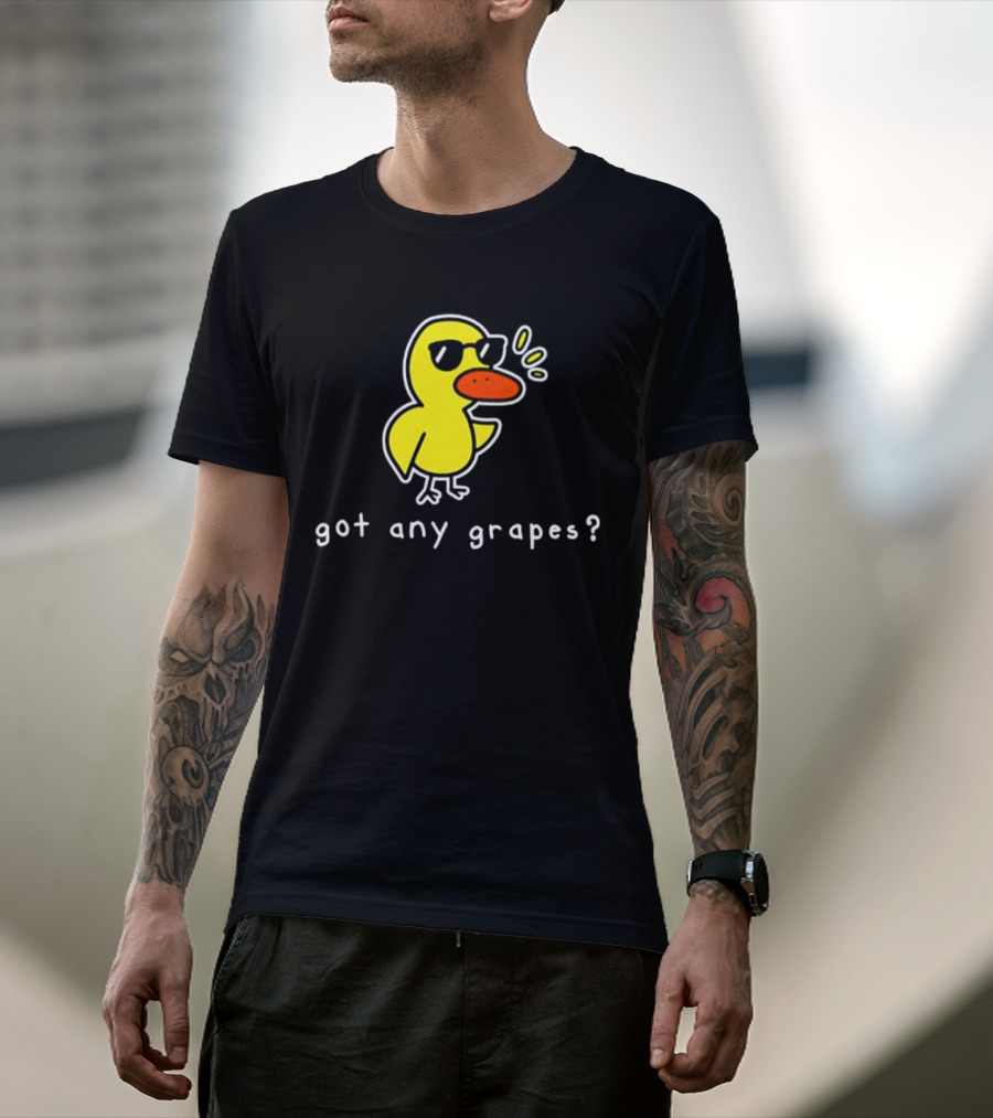 Got Any Grapes Duck Meme Sunglasses Quacking Drawing T-Shirt