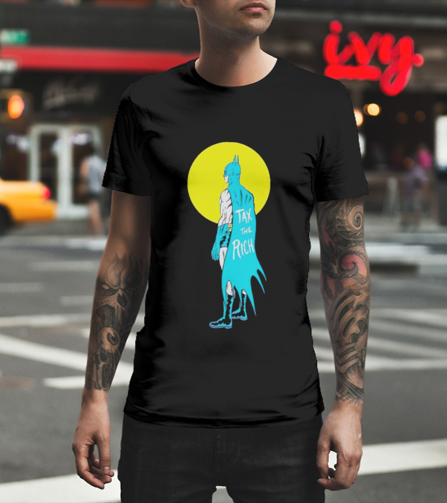 Tax The Rich Batman Yellow Moon T-Shirt