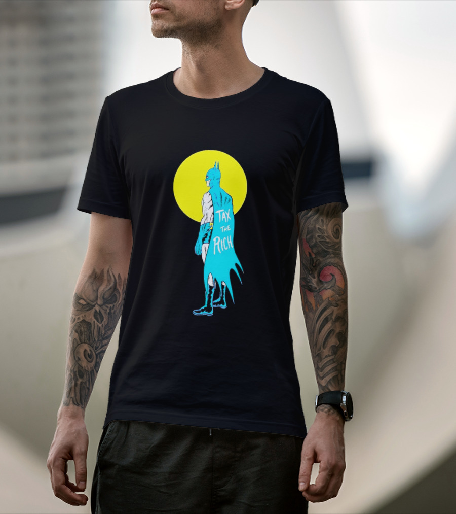 Tax The Rich Batman Yellow Moon T-Shirt