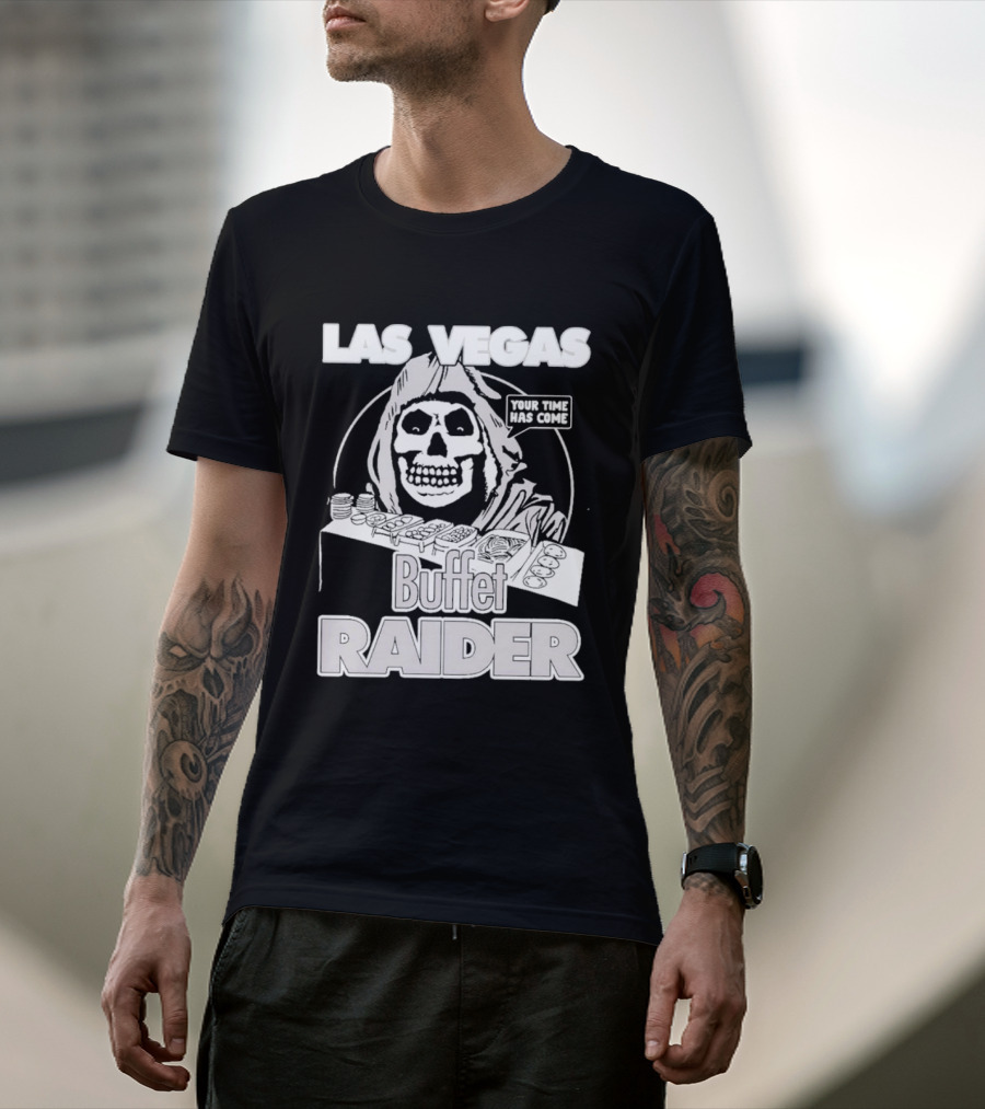 Las Vegas Buffet Raider Grim Reaper True Time Home Cooke T-Shirt