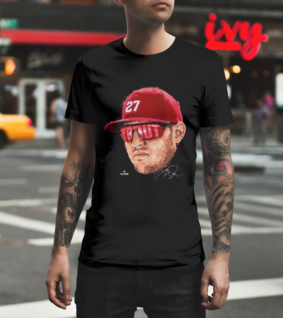 Mike Trout Los Angeles 27 Hat Reflective Sunglasses T-Shirt