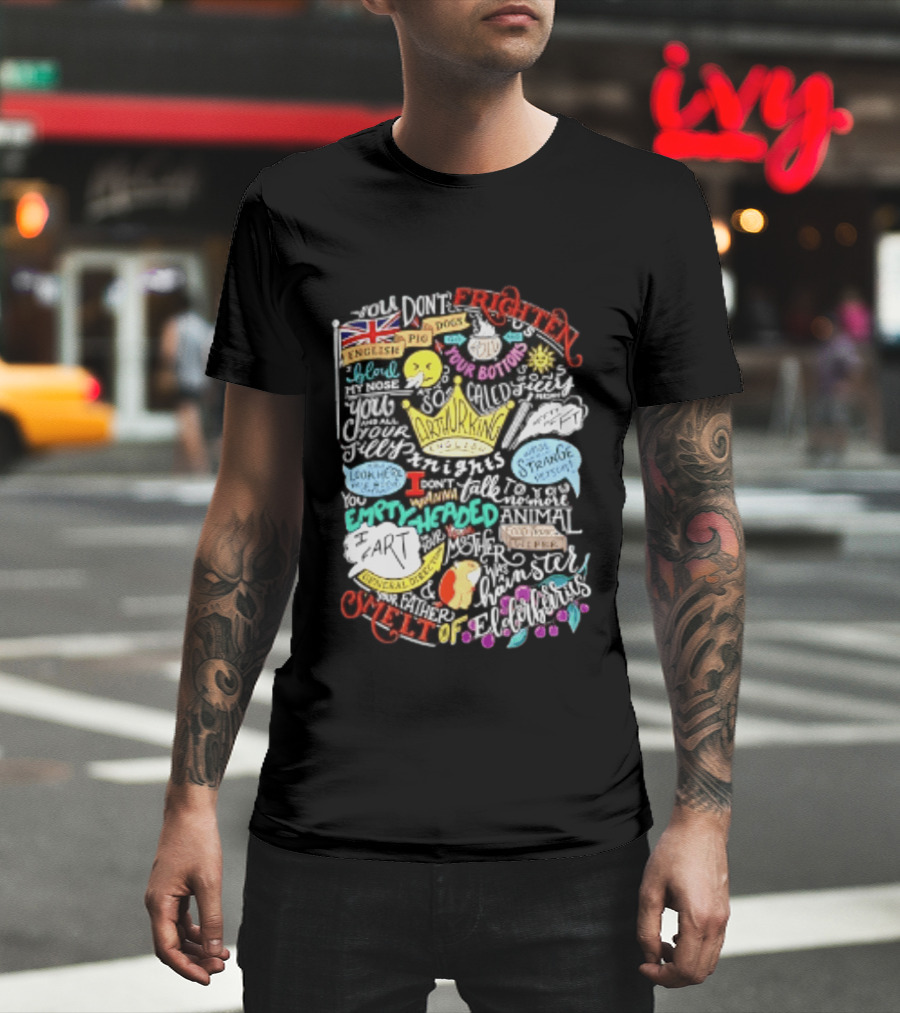 Monty Python And The Holy Grail Your Mother Was A Hamster Silly Insults And Grail Knights Quotes T-Shirt