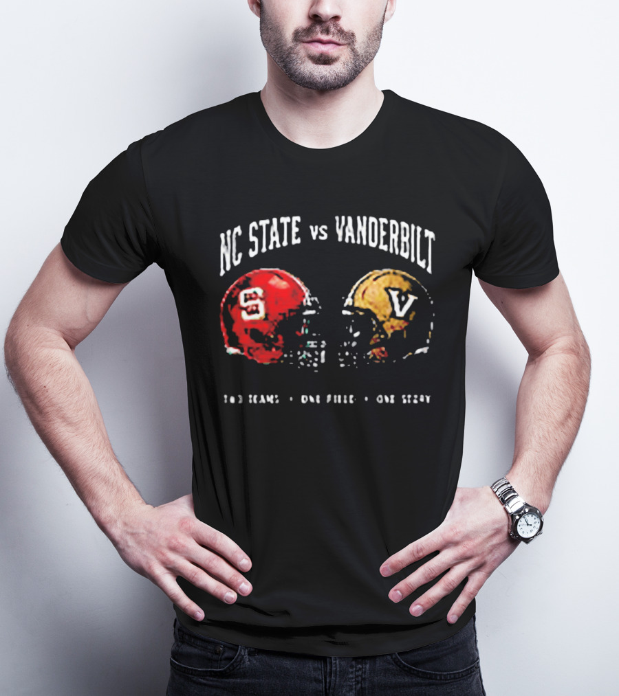 NC State Vs Vanderbilt Two Teams One Field One Story Helmets T-Shirt