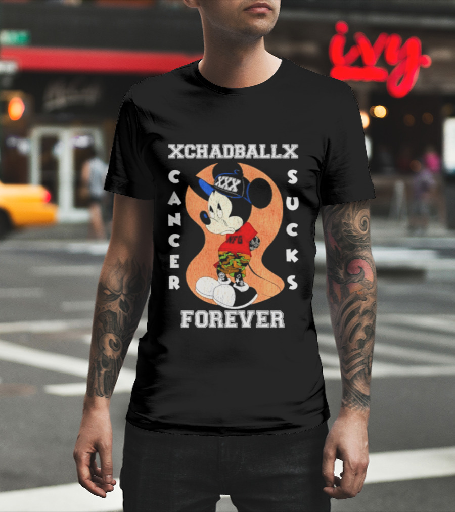 Xchadballx Cancer Sucks Forever Mickey Mouse Camo T-Shirt