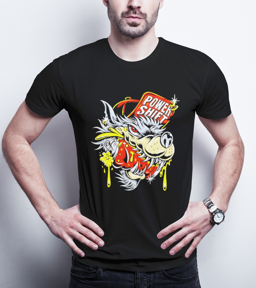 Power Shift Wolf Streetwear Urban Style Clothing T-Shirt
