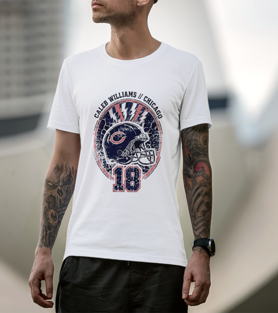 Caleb Williams Chicago Football Helmet 18 Gridiron T-Shirt