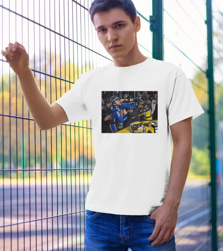 Carson Hocevar Vs Ryan Blaney NASCAR Fight Racing Rivalry Scene T-Shirt