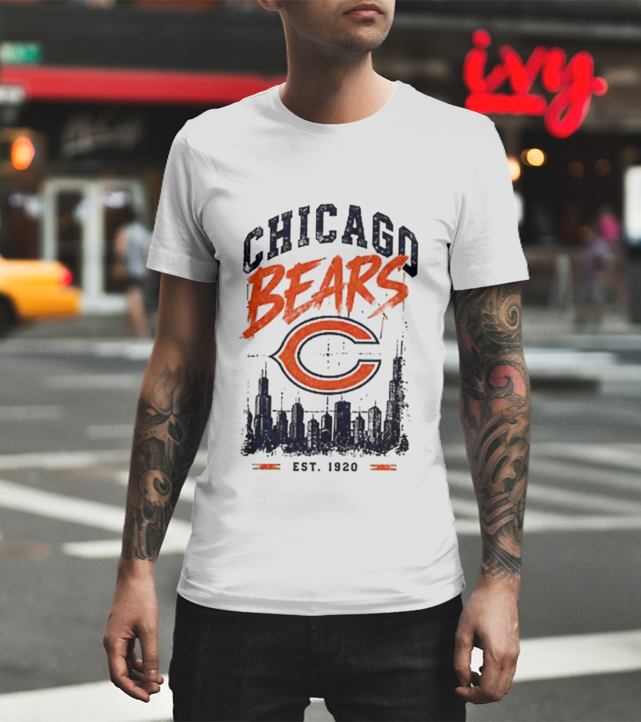 Chicago Bears Est 1920 Skyline Football City T-Shirt