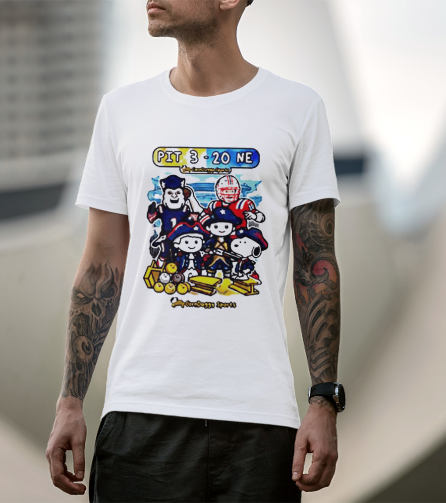 PIT 3 Vs 20 NE Patriots Snoopy Cartoon CornDoggy Sports Game Day T-Shirt