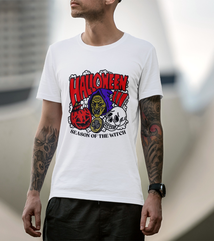 Halloween Season Of The Witch Pumpkin Skull T-Shirt