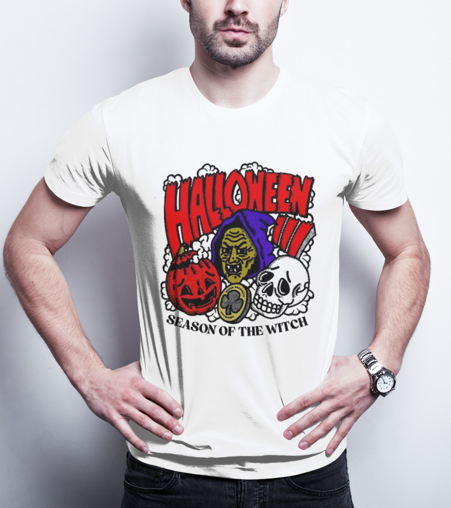 Halloween Season Of The Witch Pumpkin Skull T-Shirt
